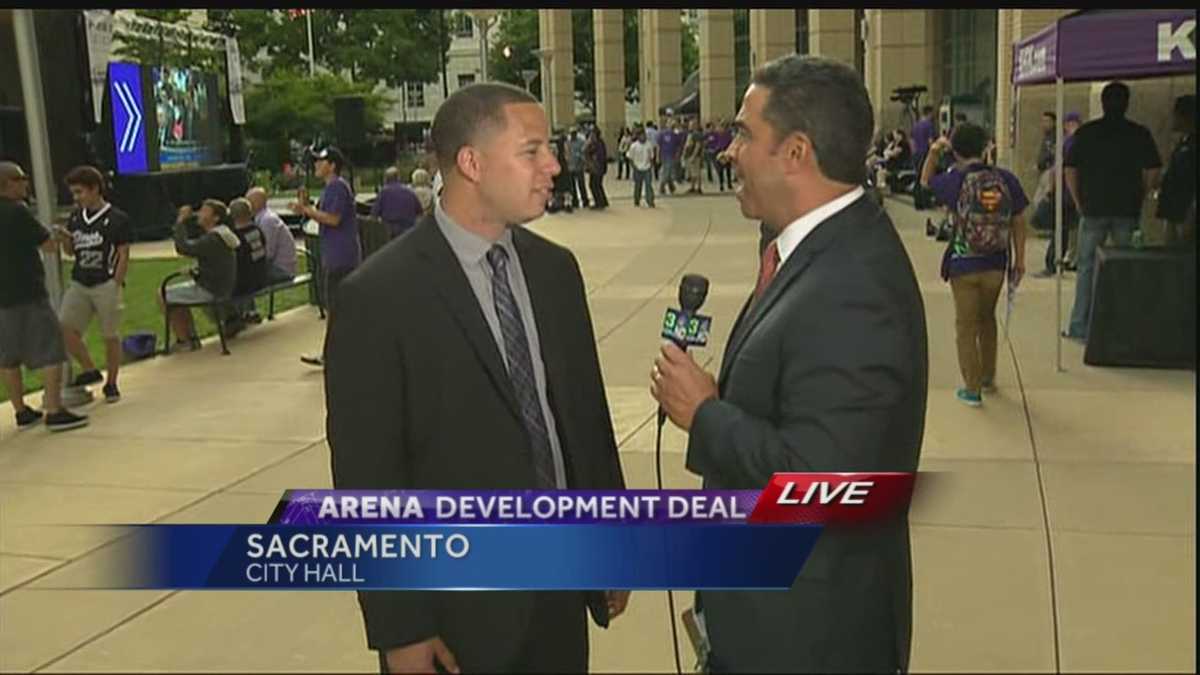 Supporters celebrate arena vote at City Hall