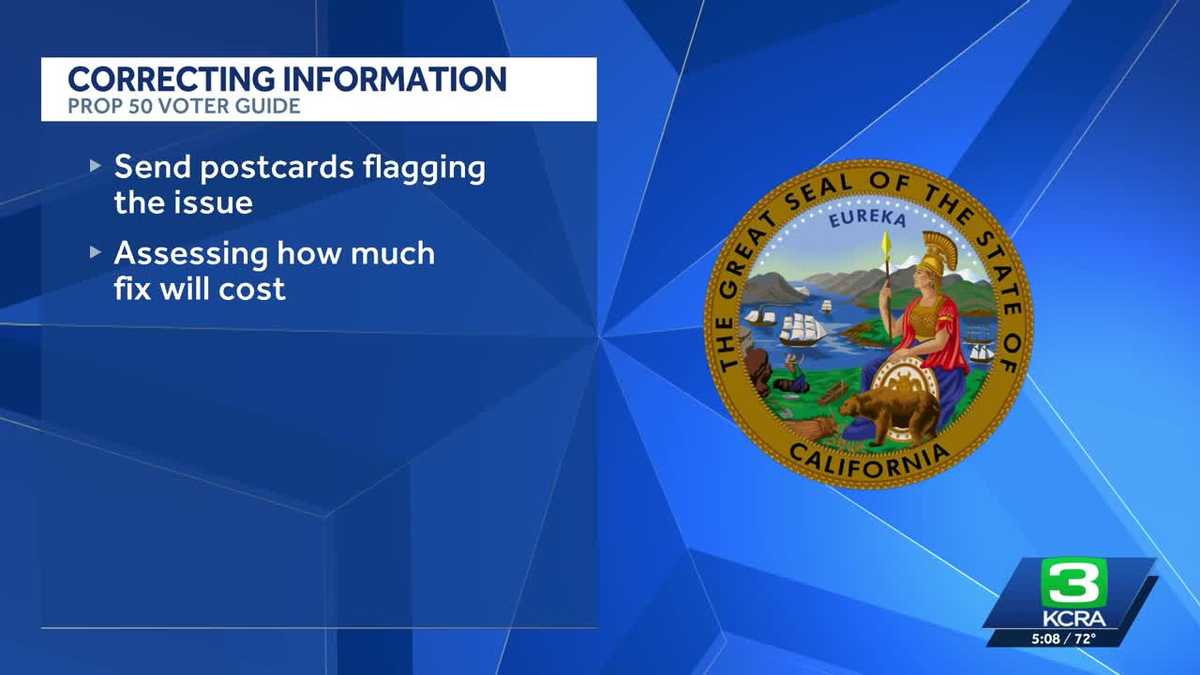 California to spend at least $2 million to correct Prop 50 voter guides