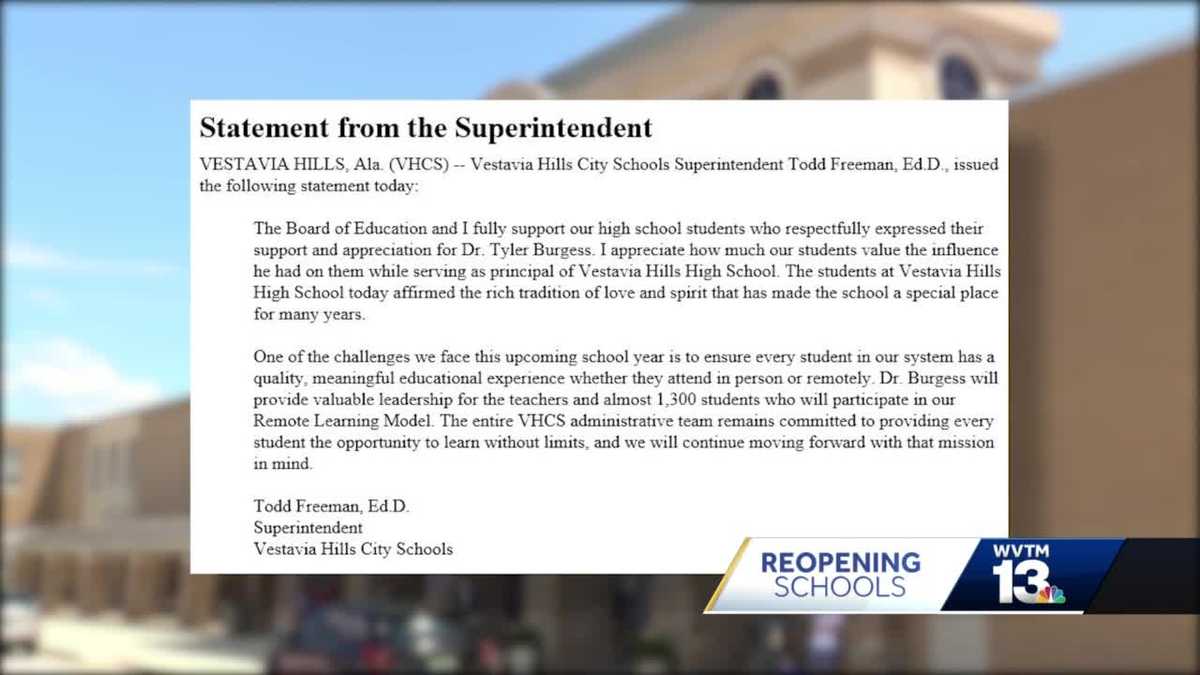 Vestavia Hills High students demand principal be reinstated