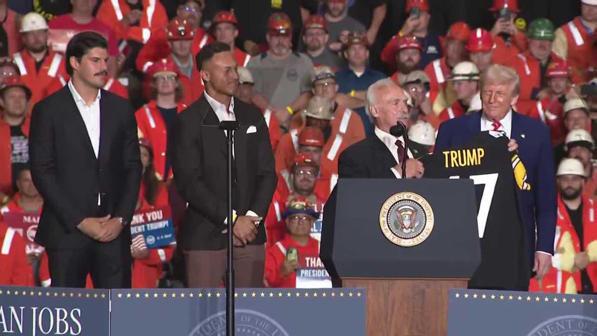 VIDEO: President Trump with Mason Rudolph, Miles Killebrew, Rocky Bleier