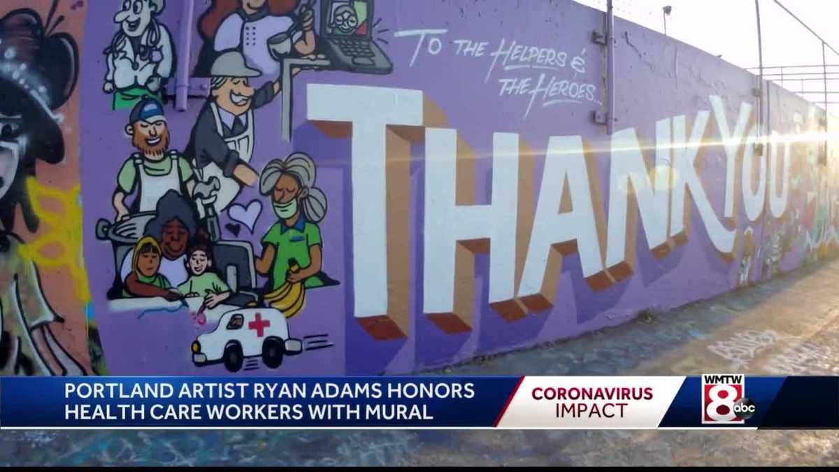 Maine graffiti mural painted with message of thanks