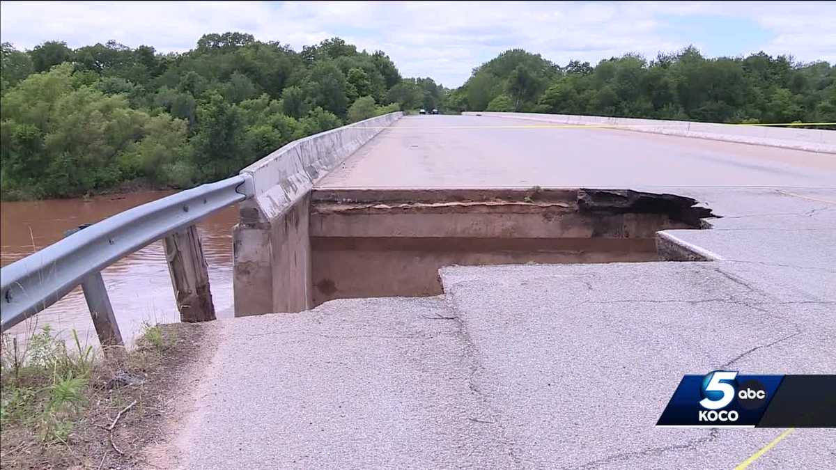 Heavy rain from storms cause bridge in Oklahoma City to collapse