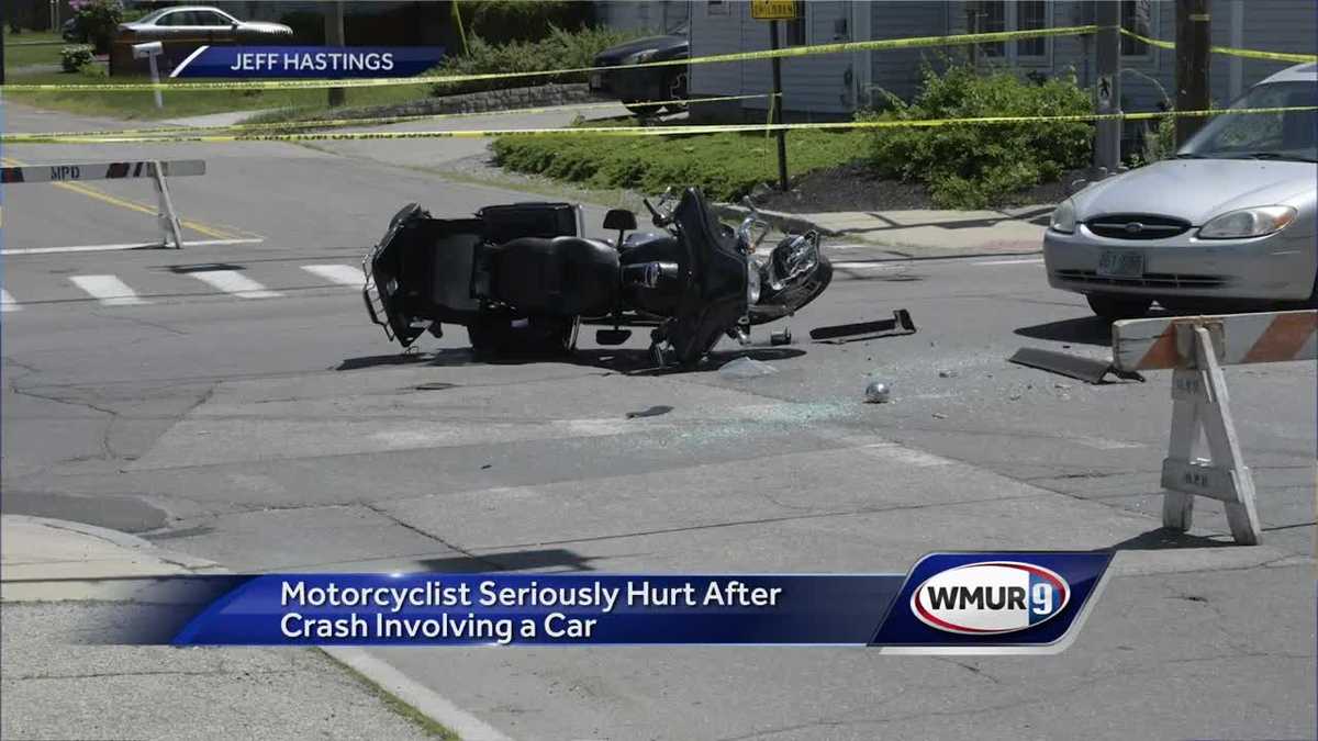 Motorcyclist seriously injured after crash involving car