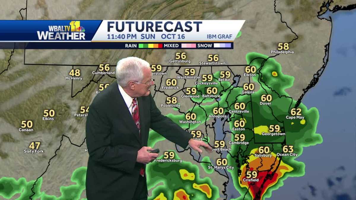 Rain to mostly stay south of Baltimore