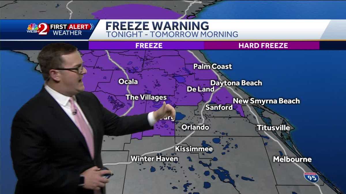Freeze warning in effect overnight for much of Central Florida