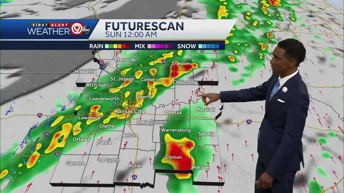 KANSAS CITY WEATHER: Scattered T-storms will continue moving through KC