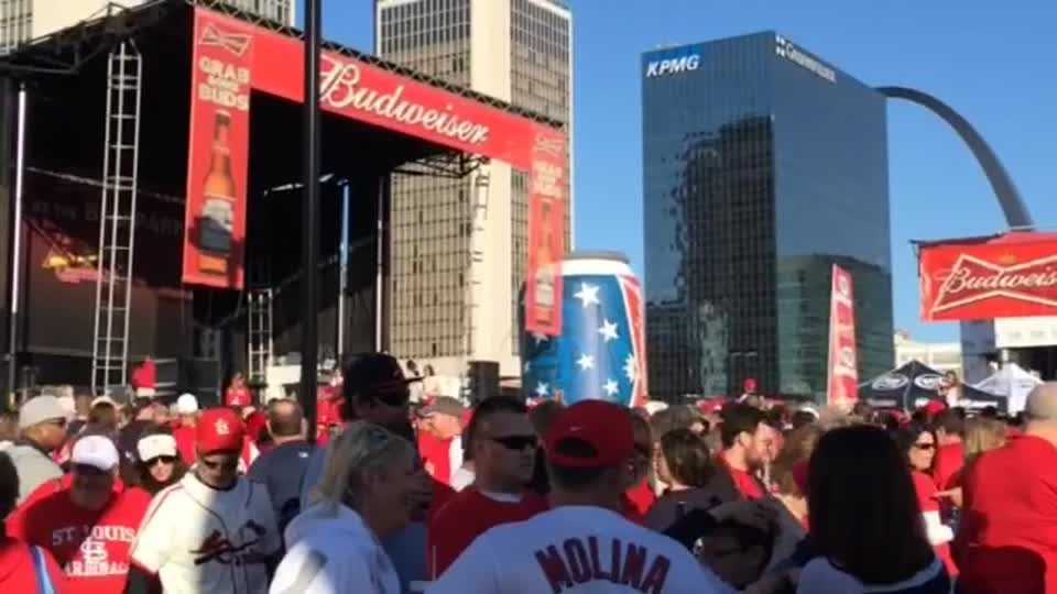 Cardinals Pep Rally outside Busch Stadium