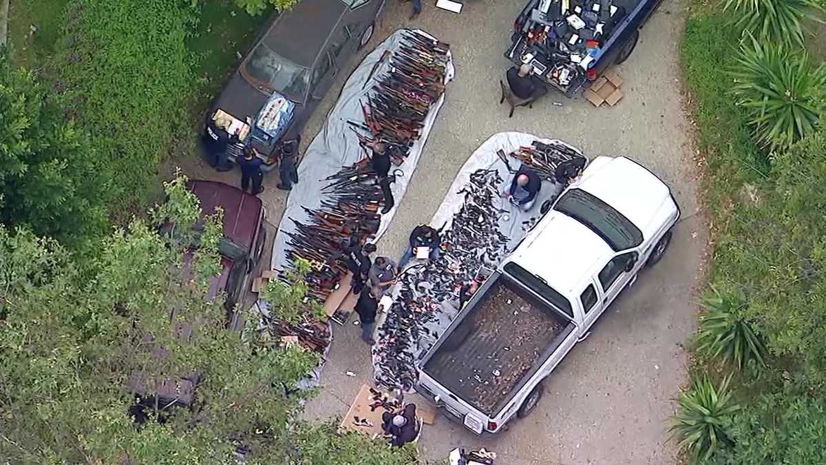 Suspect Bails Out After 1 000 Guns Seized From La Mansion