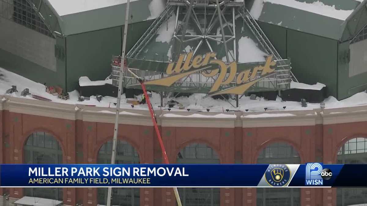 Video: Iconic Miller Park sign slowly coming down