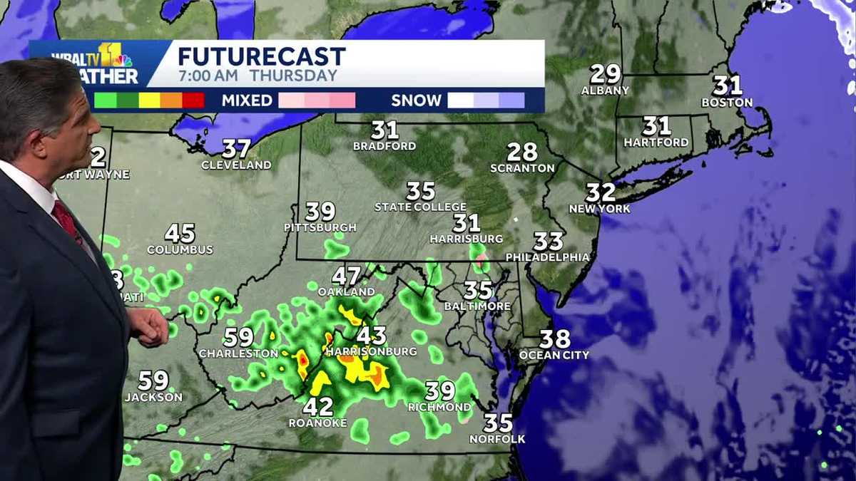 Early showers Thursday; snow, sleet on Friday