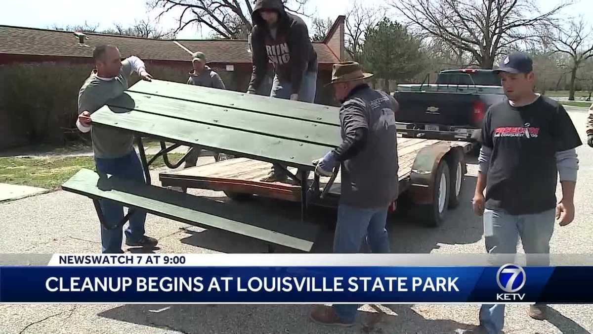 Volunteers assist beginning of clean up efforts at Louisville State Park