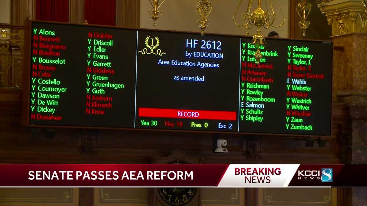 Iowa Senate passes AEA bill, governor expected to sign on Wednesday