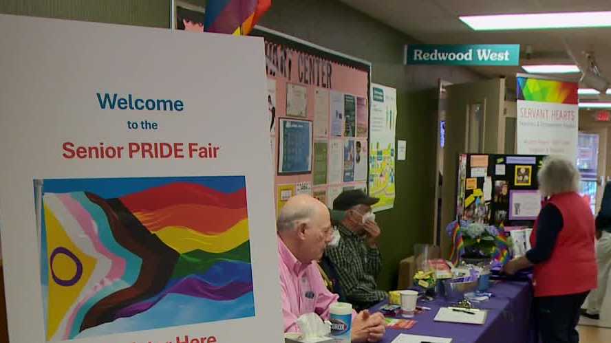 Group of older Sacramento adults gathered for LGBTQ+ fair
