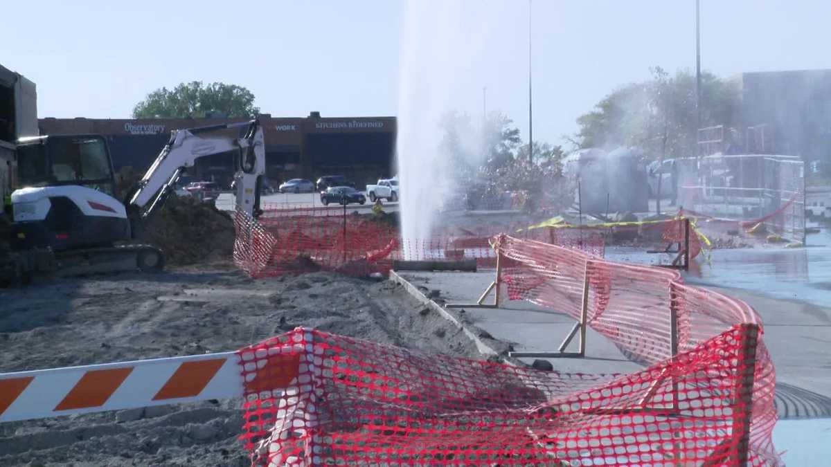 Omaha water main break shoots water dozens of feet into the air