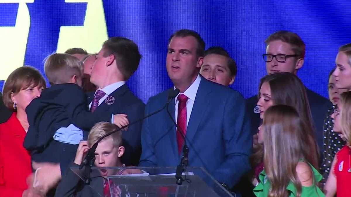 Kevin Stitt speaks after being elected Oklahoma governor