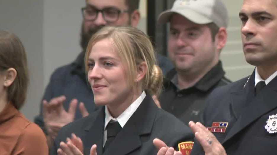 Woman becomes firefighter in Manchester years after department saved ...