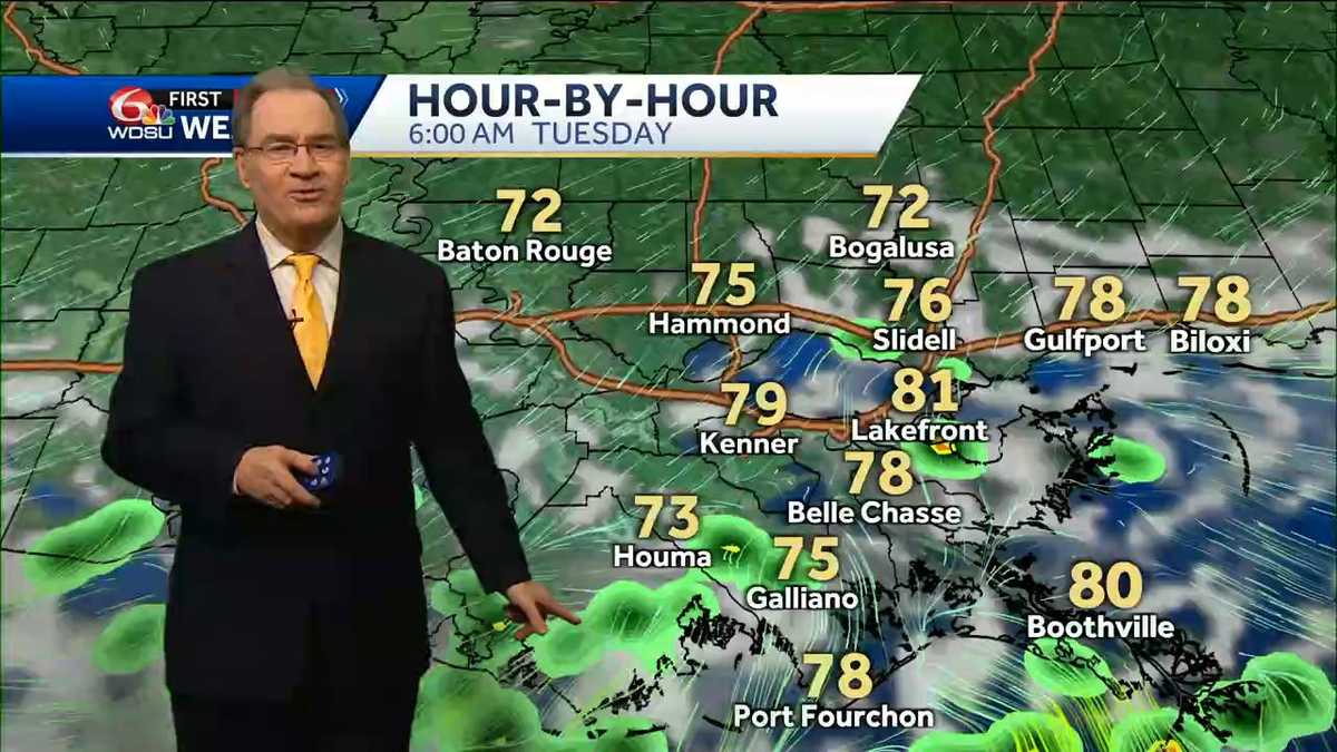 More storms Tuesday, heat index very high Wednesday