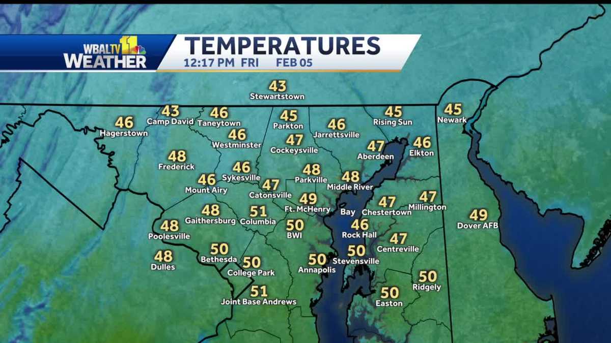 Sunny, low 50s Friday