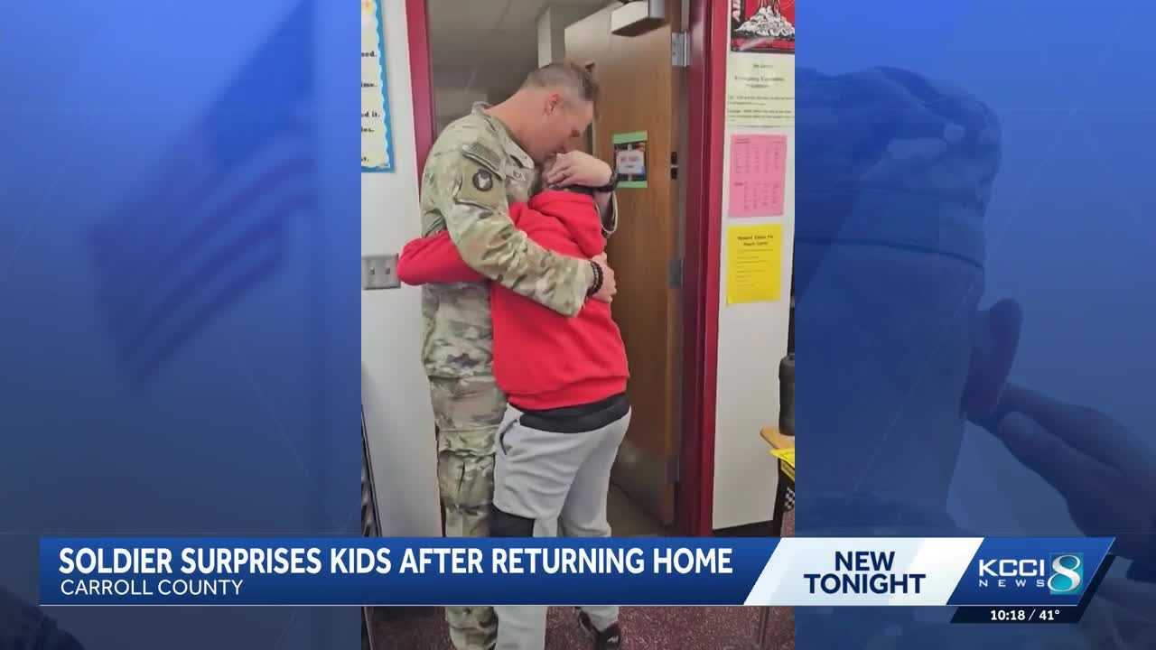 Iowa National Guard soldier reunites with children after Iraq ...