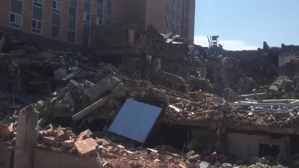 Crews working to demolish iconic downtown building