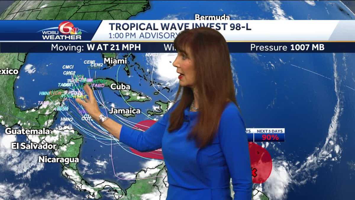 Invest 98-L forecast to head to Gulf of Mexico