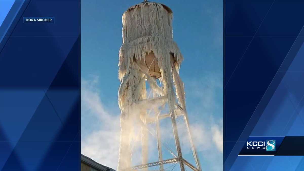 Iowa weather: Iced over water tower is perfect illustration of recent ...