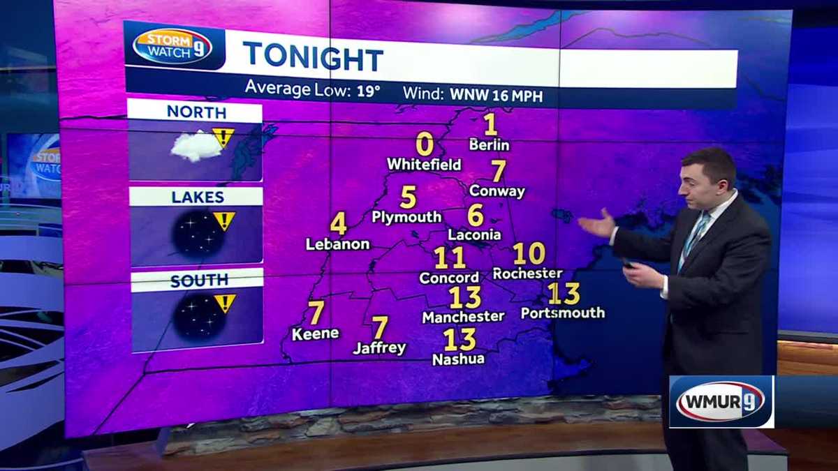 New Hampshire weather: Bitterly cold Sunday ahead with frigid wind chills