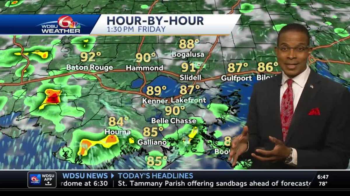 A partly cloudy and hot Friday