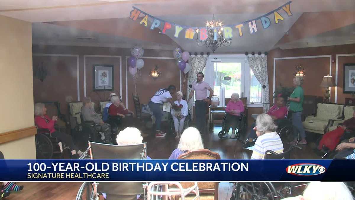 100-year-old celebrates her birthday