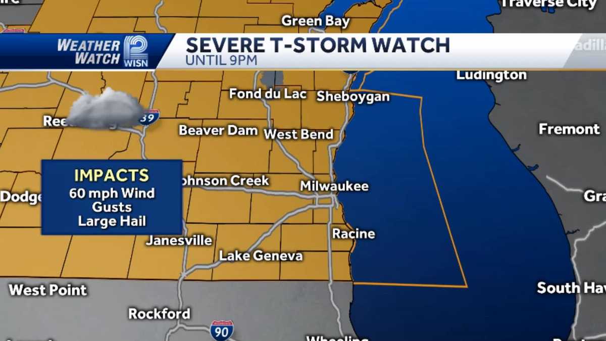 VIDEOCAST: Severe T'Storm Watch until 9pm
