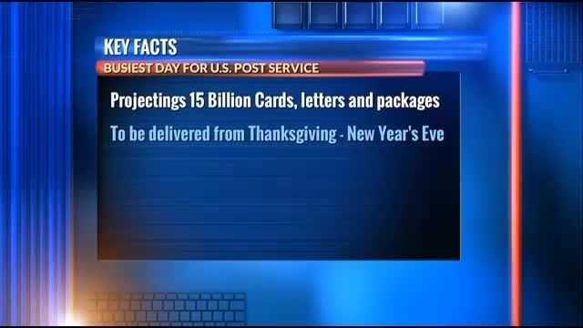 Outgoing holiday packages, cards make today busiest day of year for USPS