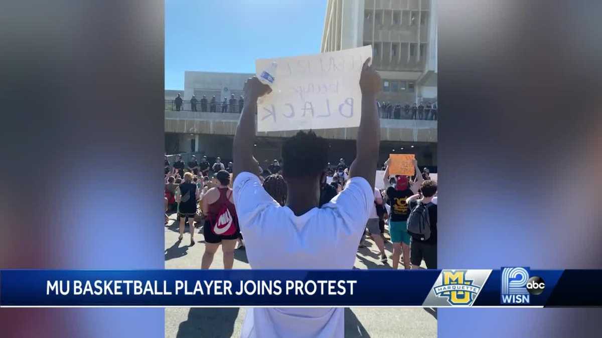 Marquette University basketball player joins protests