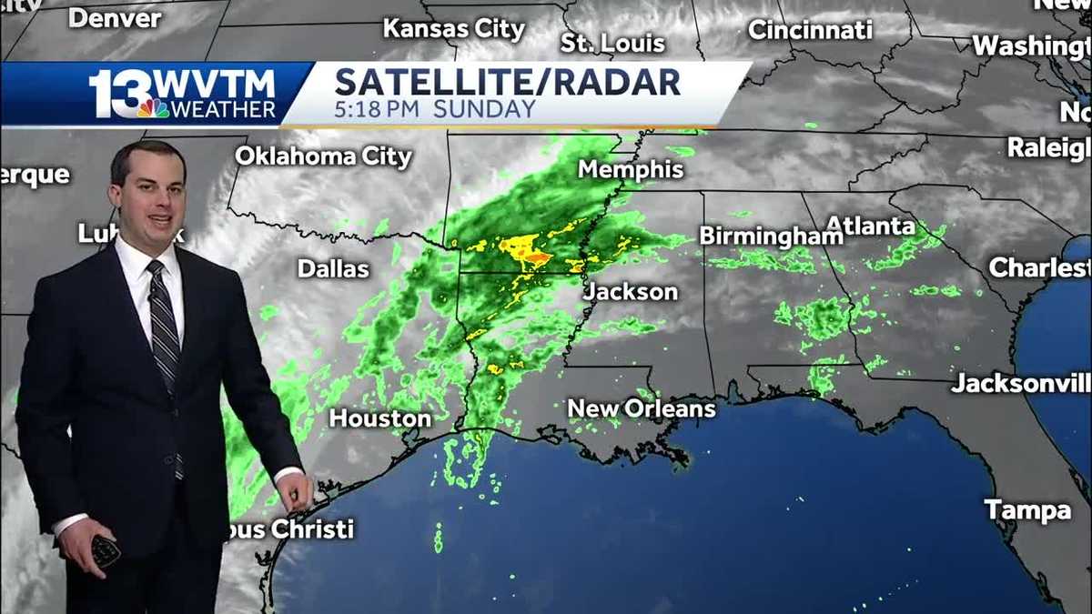 Line of storms Monday afternoon and evening