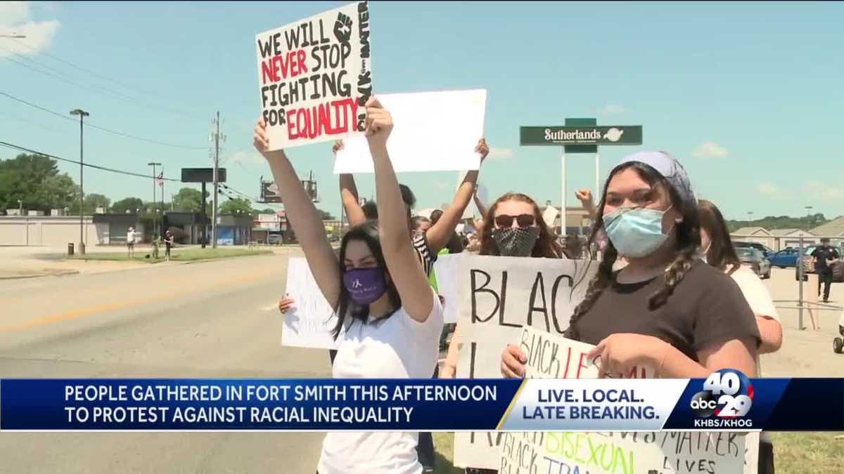 People gathered in Fort Smith to protest against racial inequality in ... People gathered in Fort Smith to protest against racial inequality in ...