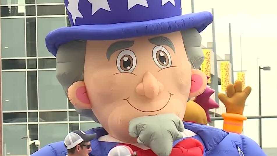 Helium filled character balloons return to the Labor Day parade