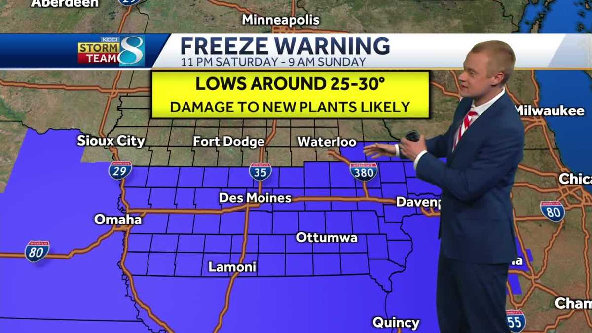 Freeze tonight ahead of milder temps next week