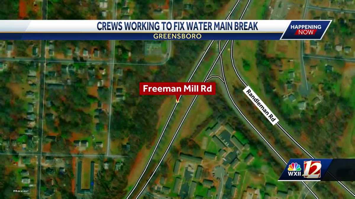 North Carolina: Water main break shuts down part of Freeman Mill Road
