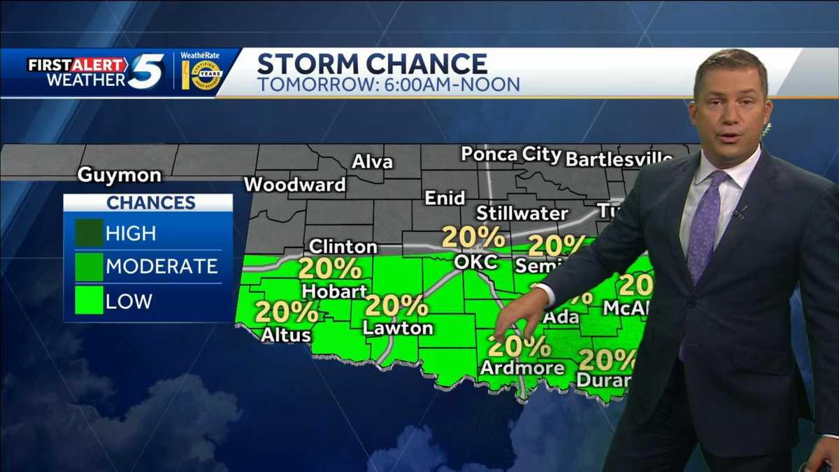 Storm chance returns tonight