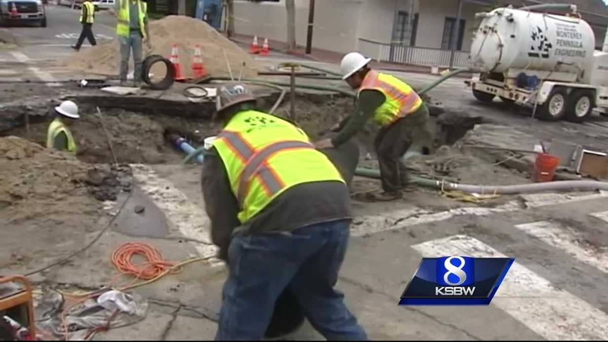 Soggy mess in downtown Monterey