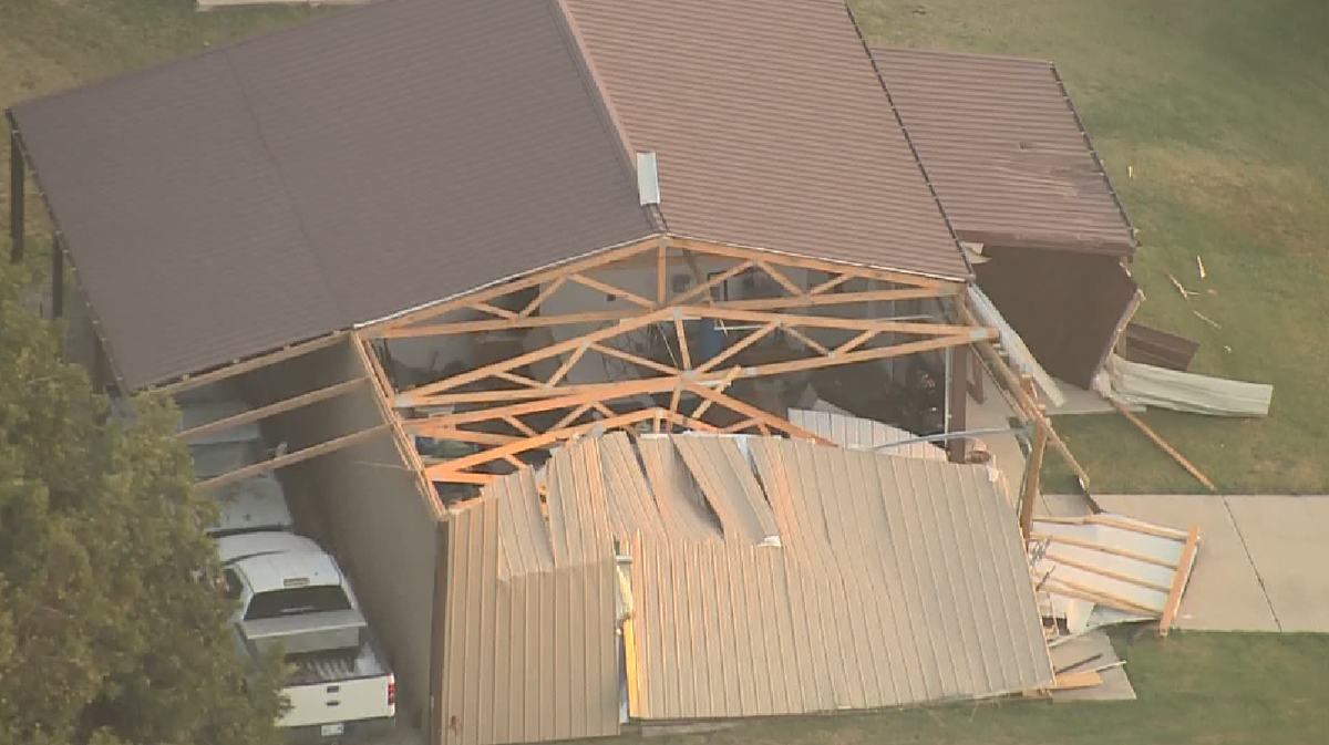 Sky 5 shows some damage left behind by Tuesday's storms