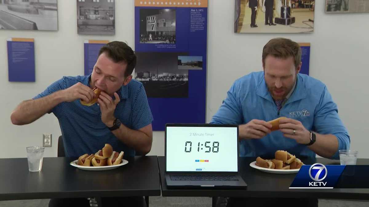 KETV's hot dog eating contest: Alex McLoon vs. Bill Schammert