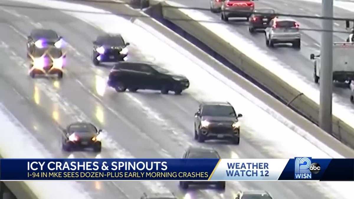 Icy roads cause dozens of crashes