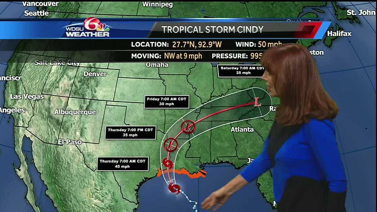 Wednesday afternoon update: Tracking Tropical Storm Cindy