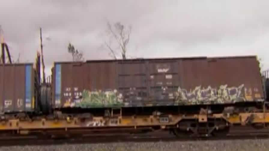 Hurricane Michael knocks train off tracks in Panama City