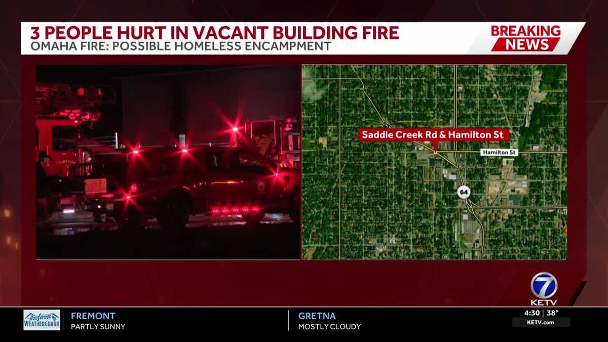 Three injured in Omaha fire at vacant building