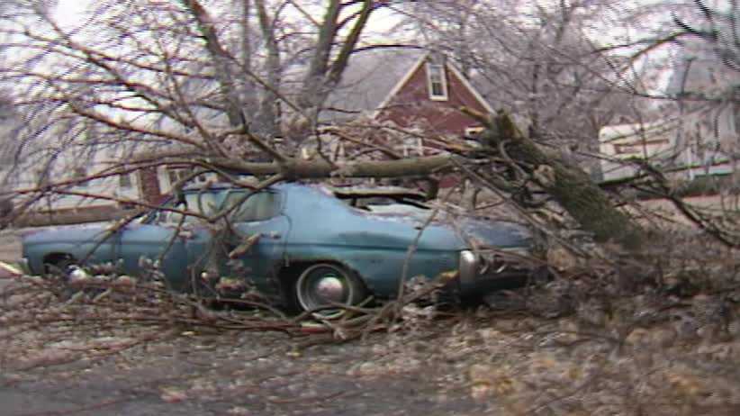 1990 ice storm storm brought down trees and power lines in central Iowa