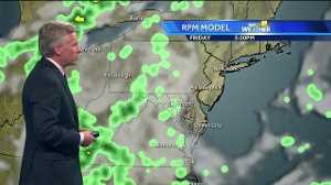 Chance for isolated t'storms Friday