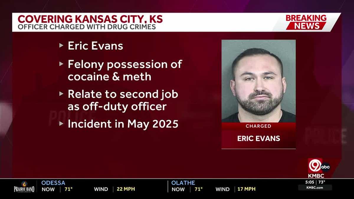 Kansas City, Kansas, police officer charged with drug crimes