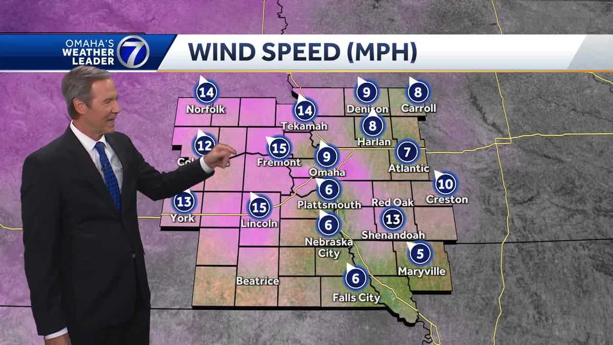A bit breezy this evening in Omaha and very pleasant