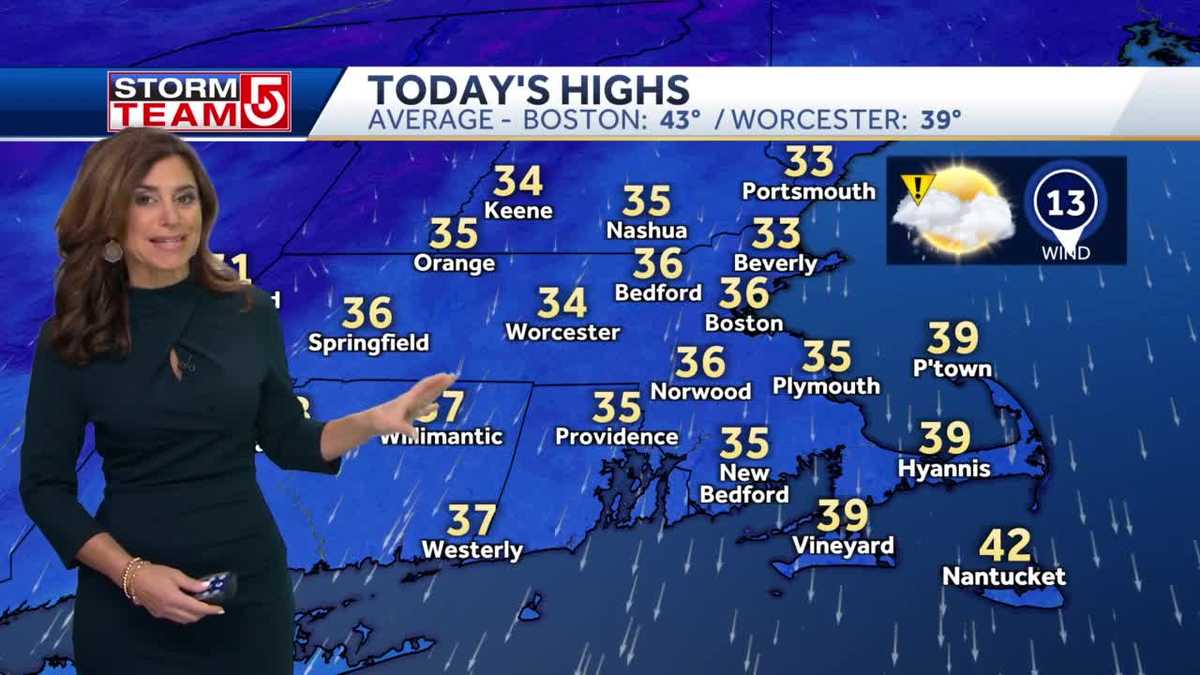 Video: Brisk day with temps in 30s as snow moves out
